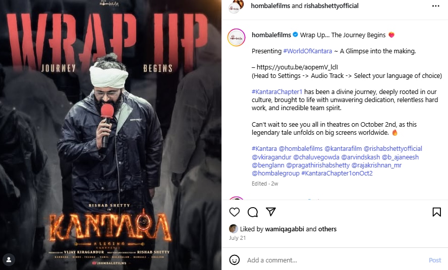 Rukmini Vasanth exudes royalty as Kanakavathi in Kantara Chapter 1 ...